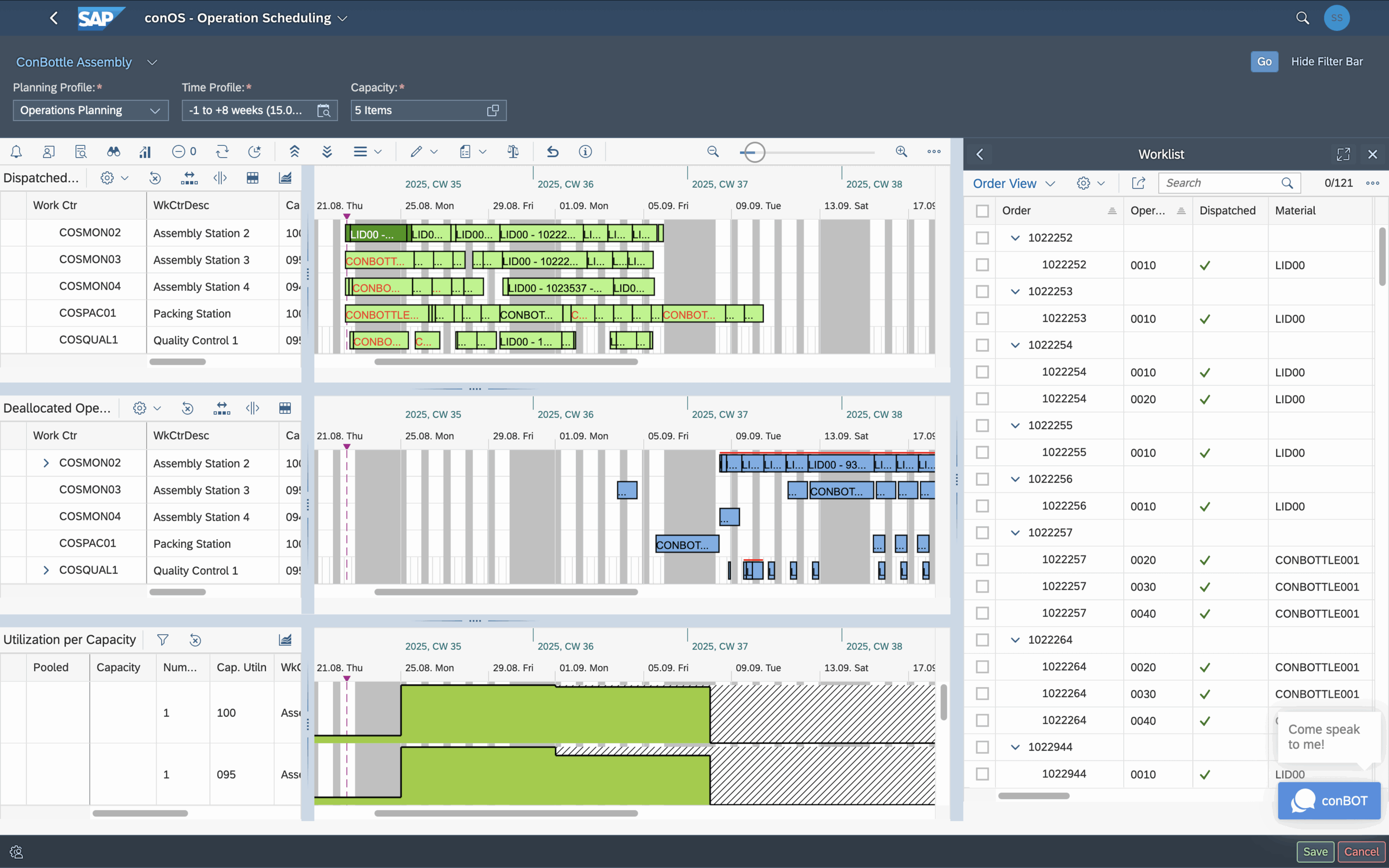 SAP Production Planning: conOperationScheduling - concircle